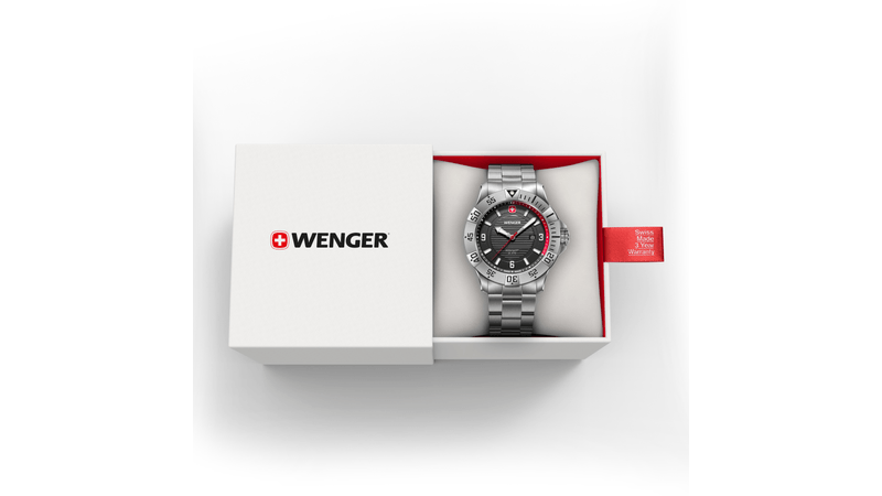 Reloj Seaforce correa acero inox, dial negro 43 mm Wenger - Bouden ... Reloj Seaforce correa acero inox, dial negro 43 mm Wenger - Bouden ...